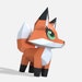 Cute Fox Paper Sculpture,pre-cut DIY Papercraft Kit,handmade Cute ...