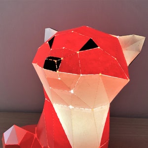 Cute Fox DIY Paper Lamp Craft Kit,creative Paper Lamp Shade,3d ...