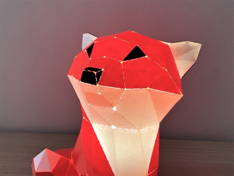 Cute Fox DIY Paper Lamp Craft Kit,creative Paper Lamp Shade,3d ...
