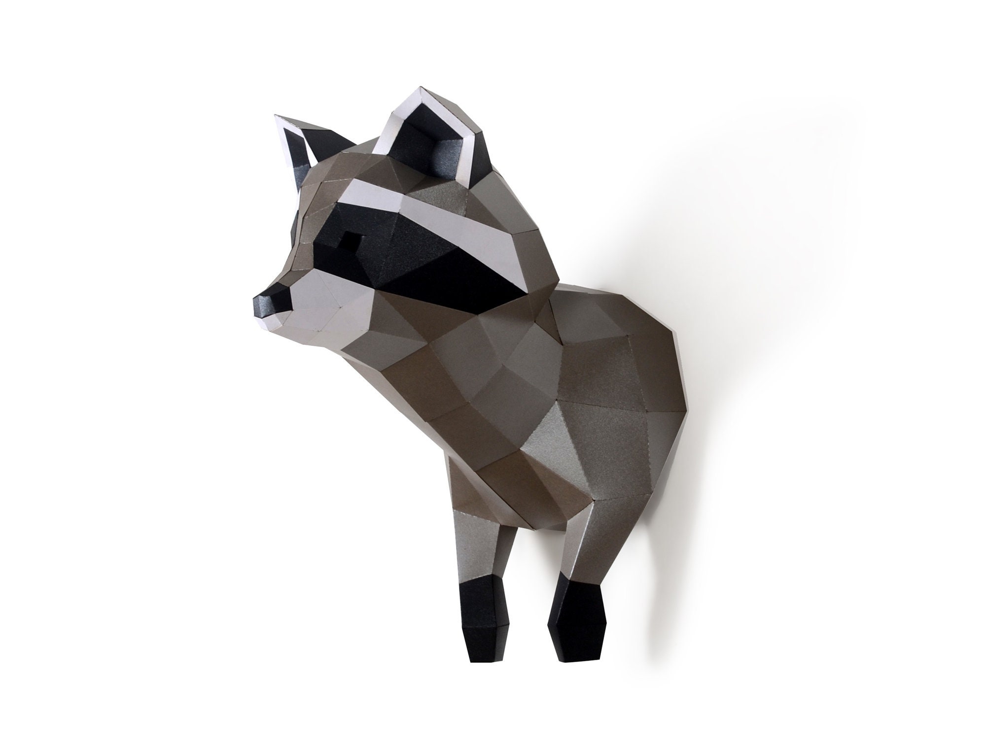 Raccoon Sculpture Pre-cutting DIY Papercraft Kit | Etsy