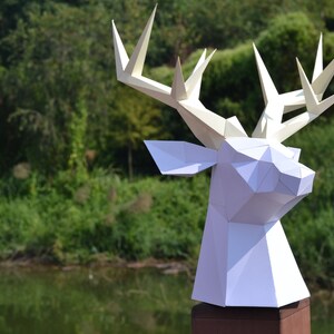 Deer Head DIY 3D Papercraft Tempalte, PDF File，instant Download, 3D Art ...