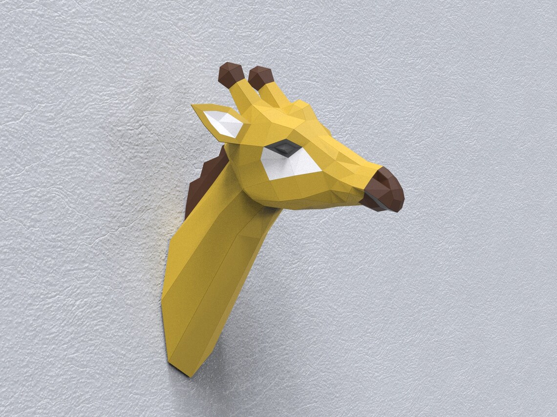 Giraffe Head Paper Sculpturepre-cut DIY Papercraft | Etsy