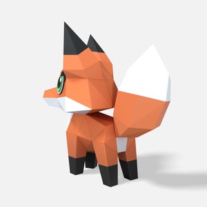 Cute Fox Paper Sculpture,pre-cut DIY Papercraft Kit,handmade Cute ...