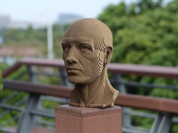 Human Head DIY Cardboard Culpture DIY Papercraft 3D Paper - Etsy