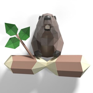 Beaver Wall Décor Paper Sculpture,pre-cut DIY Papercraft Kit,handmade ...