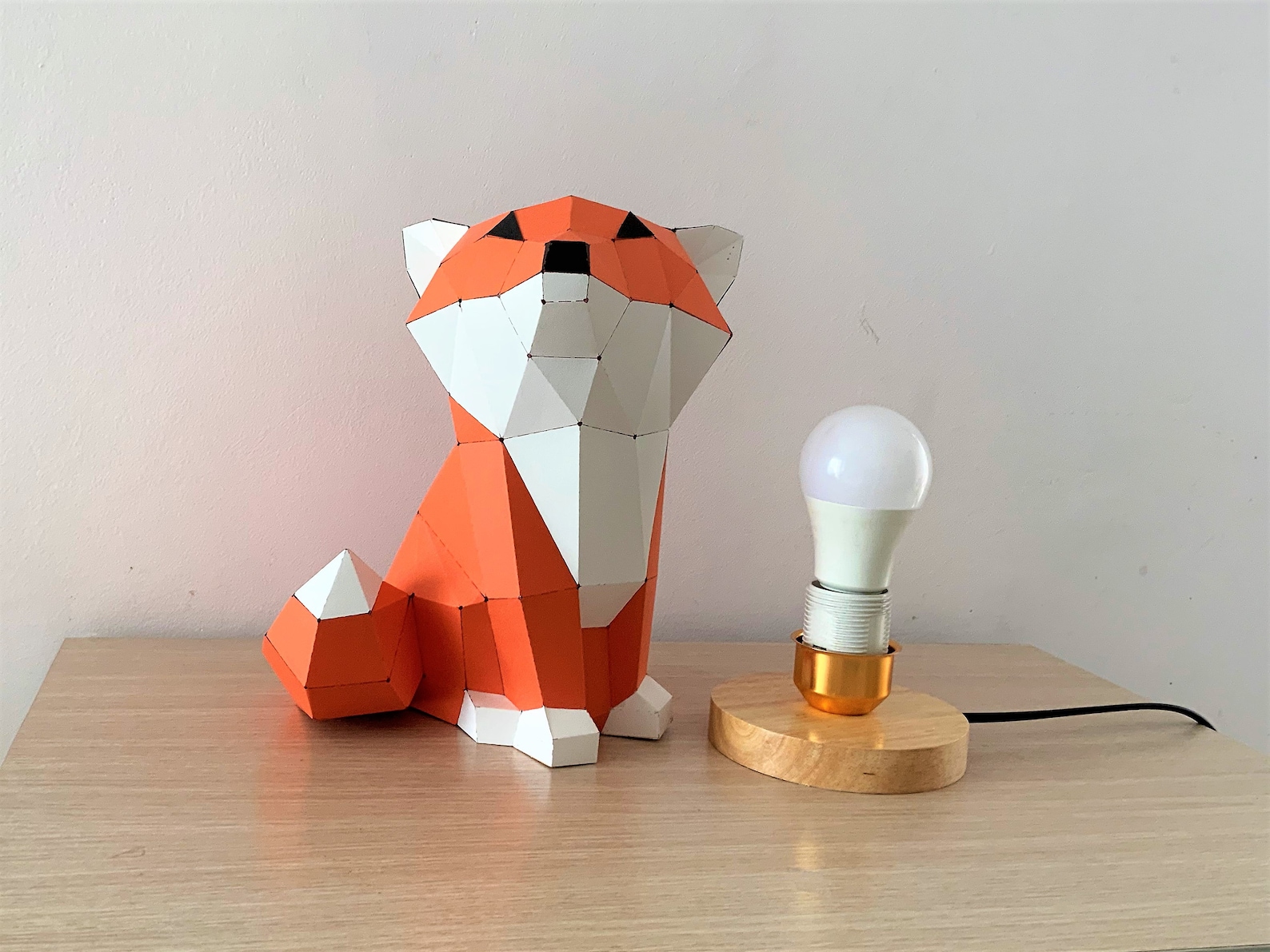 Cute Fox DIY Paper Lamp Craft Kit,creative Paper Lamp Shade,3d ...