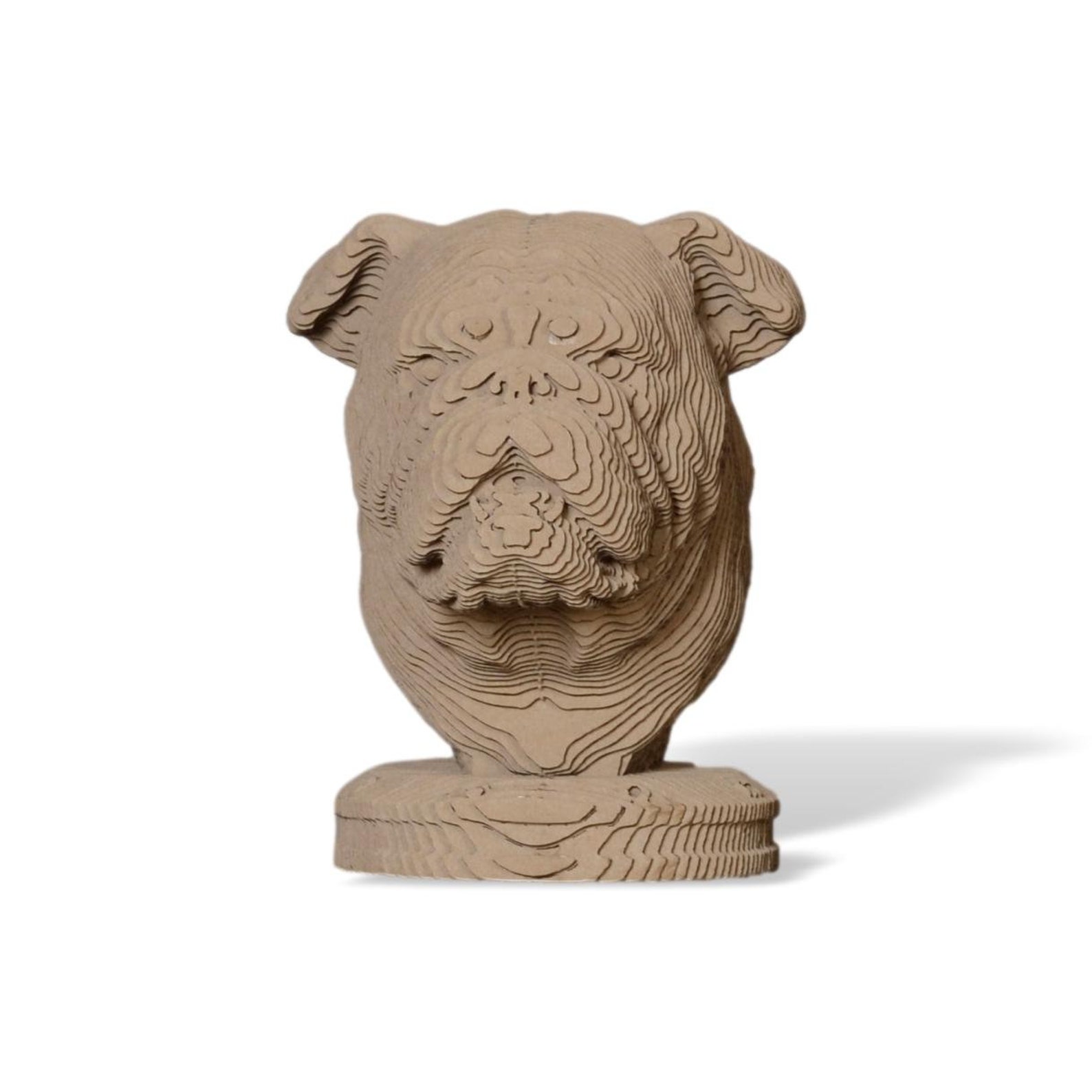 Bulldog Bust Cardboard Sculpture, DIY 3D Papercraft Kit, 3D Paper Art ...