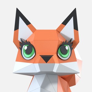 Cute Fox Paper Sculpture,pre-cut DIY Papercraft Kit,handmade Cute ...