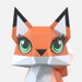 Cute Fox Paper Sculpture,pre-cut DIY Papercraft Kit,handmade Cute ...