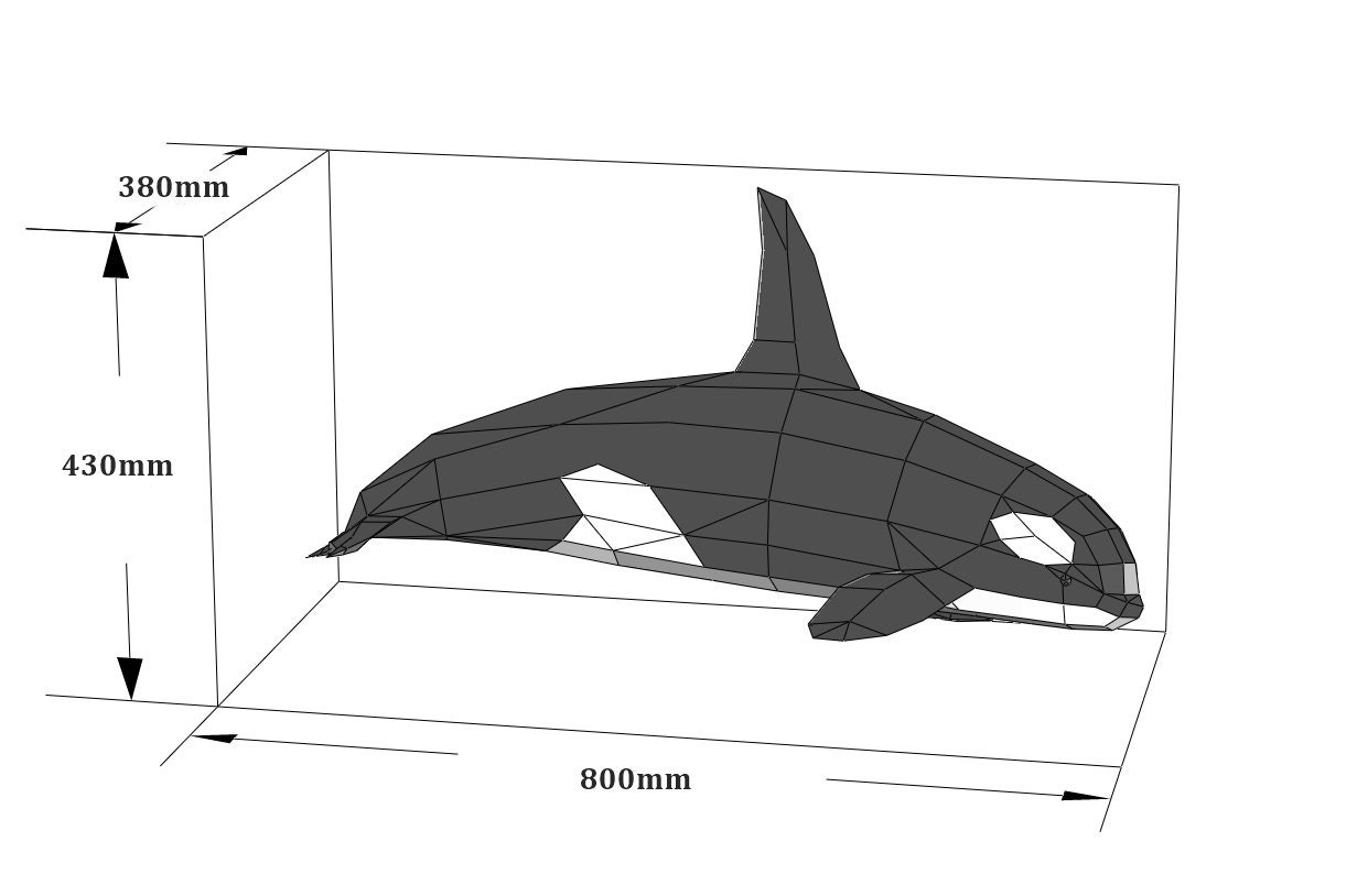 Orca Family Style 1 Paper Sculpture,,pre-cut DIY Papercraft Kit ...