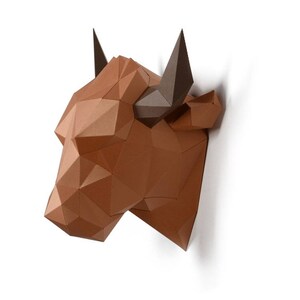 Bull Sculpture Pre-cutting DIY Papercraft Kit Multi-color | Etsy