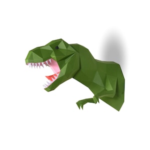 T-rex Trophy Sculpture, Pre-cut DIY Papercraft Kit, Multi-color Option ...