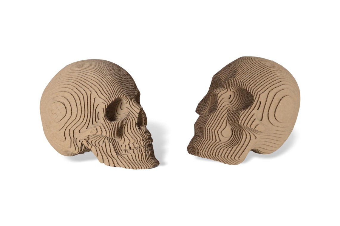 Small Size Styled Human Skull Cardboard Sculpture DIY Dragon | Etsy