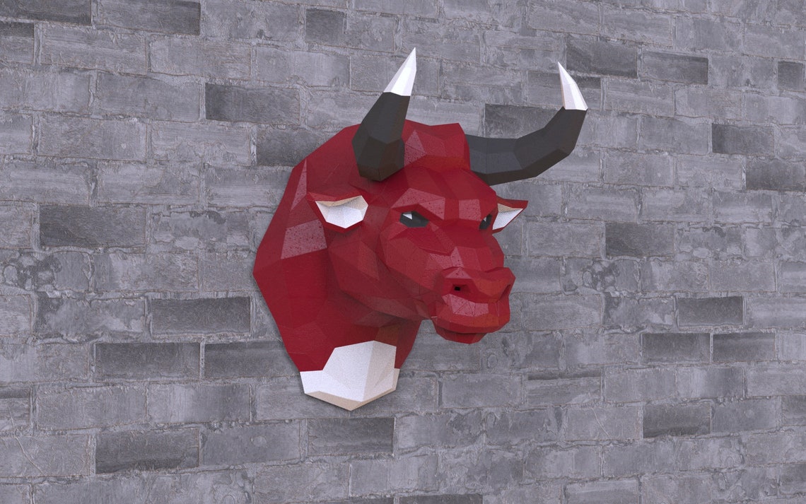Bull Head Paper SculpturePre-cut DIY Papercraft KitHandmade | Etsy