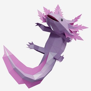 Axolotl 2 Paper Sculpture,pre-cut DIY Papercraft Kit,handmade Wild ...