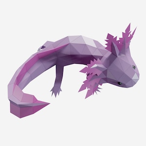 Axolotl Paper Sculpture,pre-cut DIY Papercraft Kit,handmade Wild Animal ...
