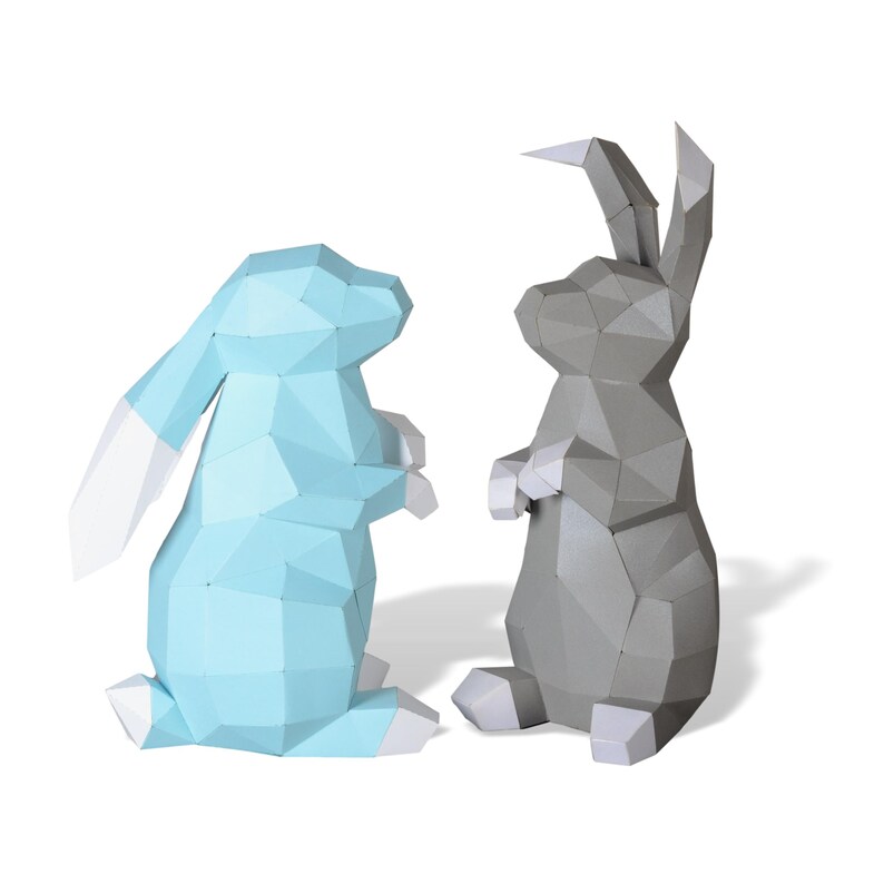 Bunny Sculpture Pre-cut DIY Papercraft Kit Multi-color - Etsy