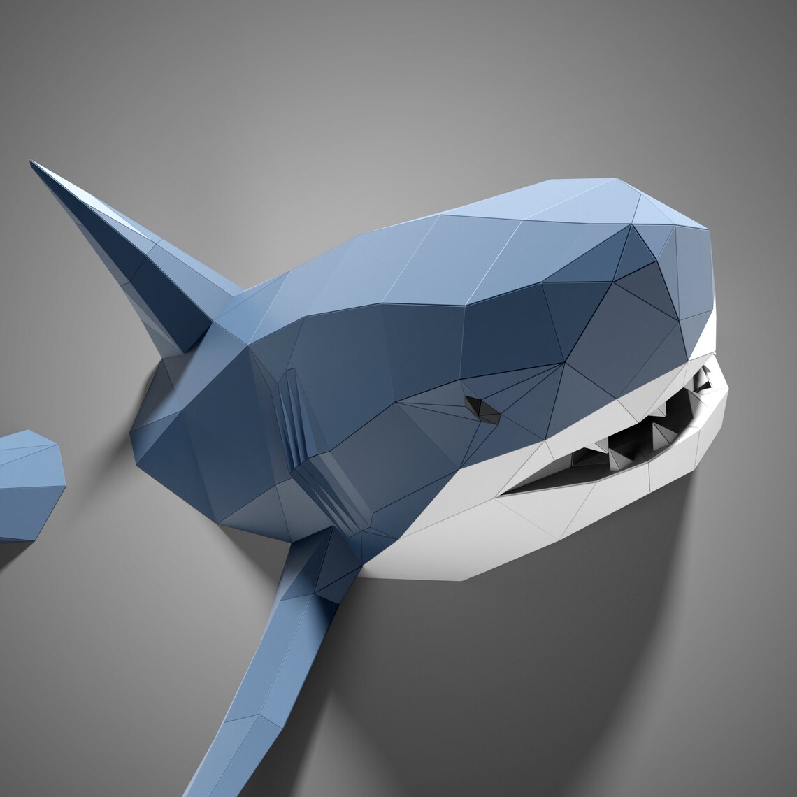 Shark on Wall Paper Sculpturepre-cut DIY Papercraft - Etsy