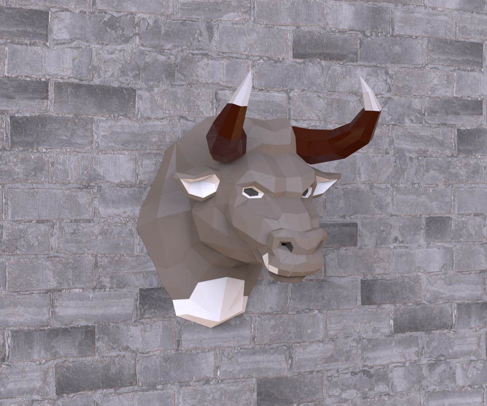 Bull Head Paper SculpturePre-cut DIY Papercraft KitHandmade | Etsy