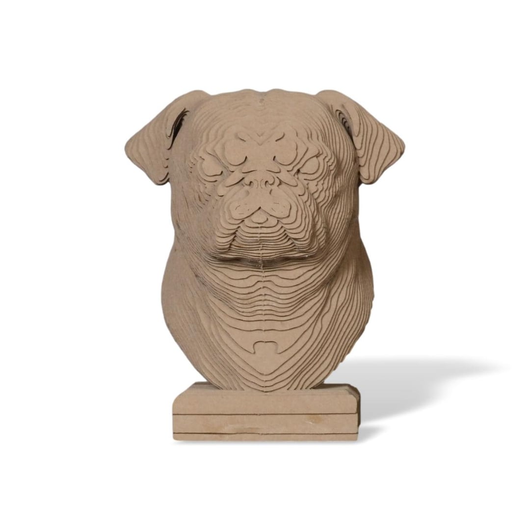 DIY Pug Bust Cardboard Sculpture Kit: 3D Papercraft Home Decor - Etsy