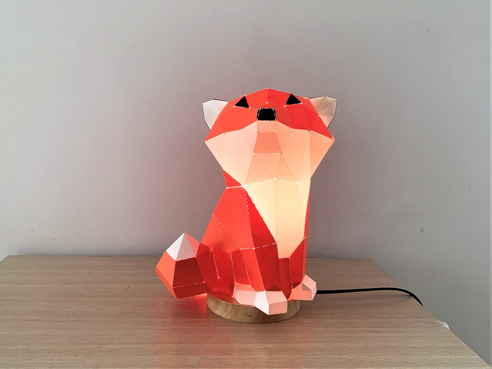 Cute Fox DIY Paper Lamp Craft Kit,creative Paper Lamp Shade,3d ...