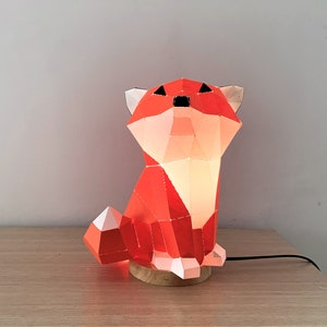 Cute Fox DIY Paper Lamp Craft Kit,creative Paper Lamp Shade,3d ...