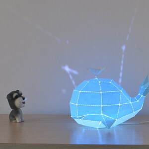 Whale DIY Paper Lamp Craft Kit,creative Paper Lamp Shade,3d Papercraft ...