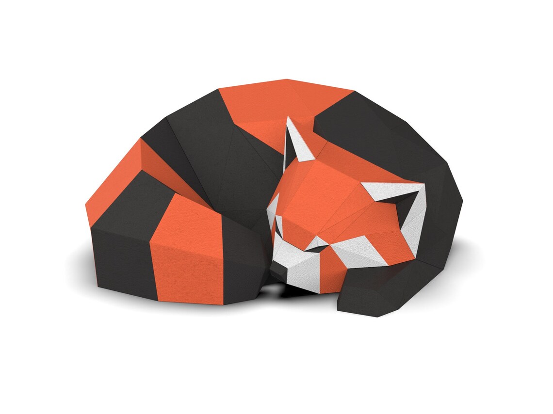 Red Panda Sleep Pose Pre-cutting DIY Papercraft Kit - Etsy