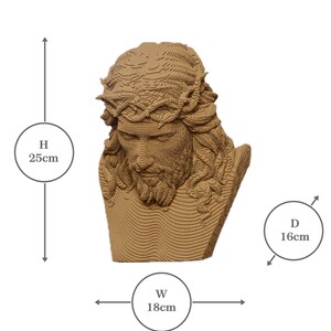 Jesus Bust - DIY Cardboard Classical Sculpture, DIY Papercraft, 3D ...