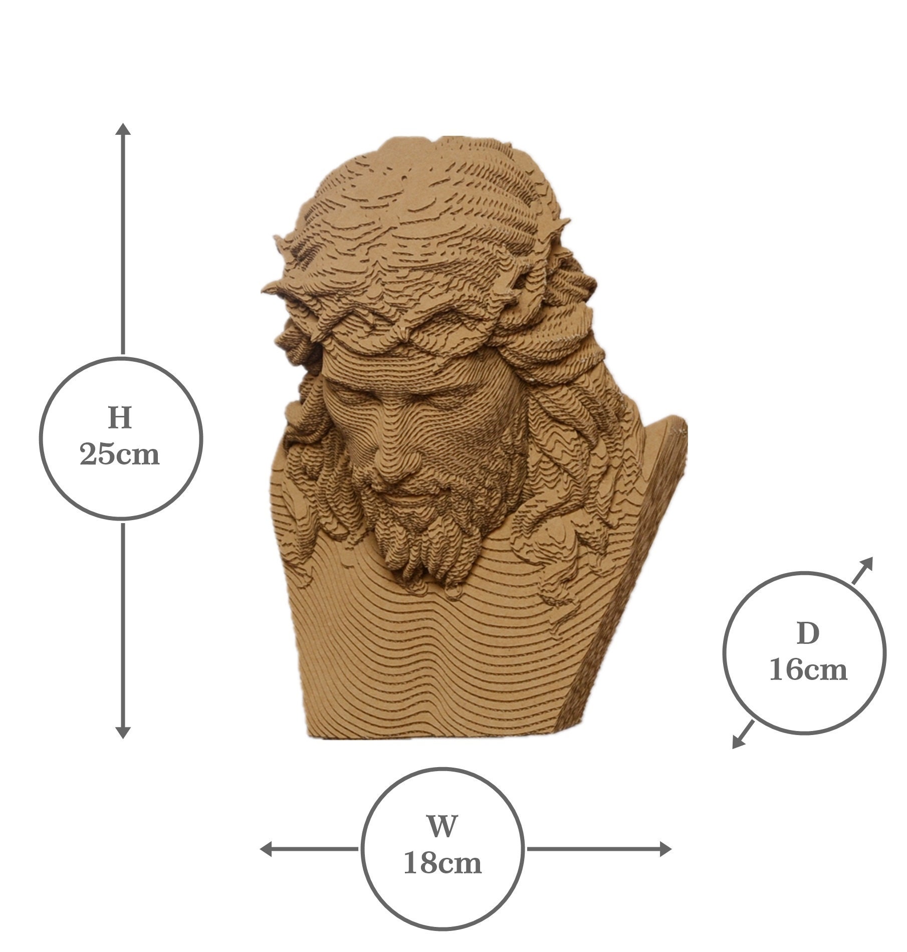 DIY Jesus Bust Cardboard Sculpture Kit – 3D Papercraft Home Decor - Etsy