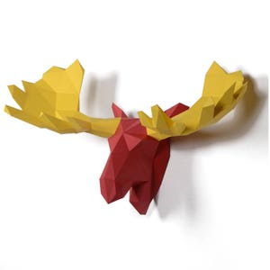 Moose Sculpture, Pre-cutting DIY Papercraft Kit, Multi-color Option，3d ...