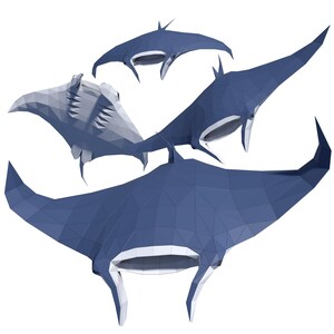 Manta Ray Paper Sculpture,pre-cut DIY Papercraft Kit,handmade Sea ...