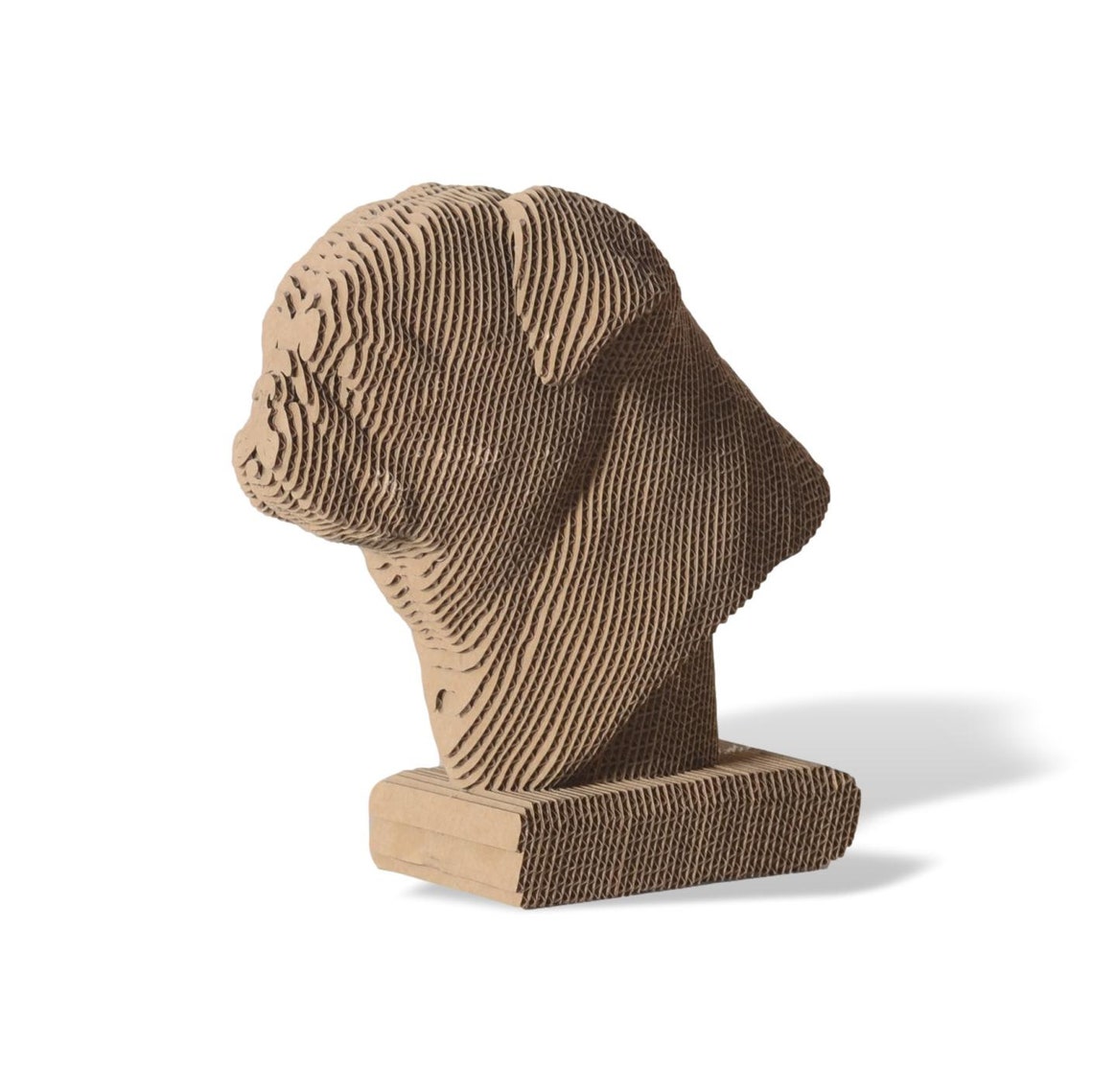 Pug Bust Cardboard Sculpture DIY 3D Papercraft Kit 3D Paper - Etsy