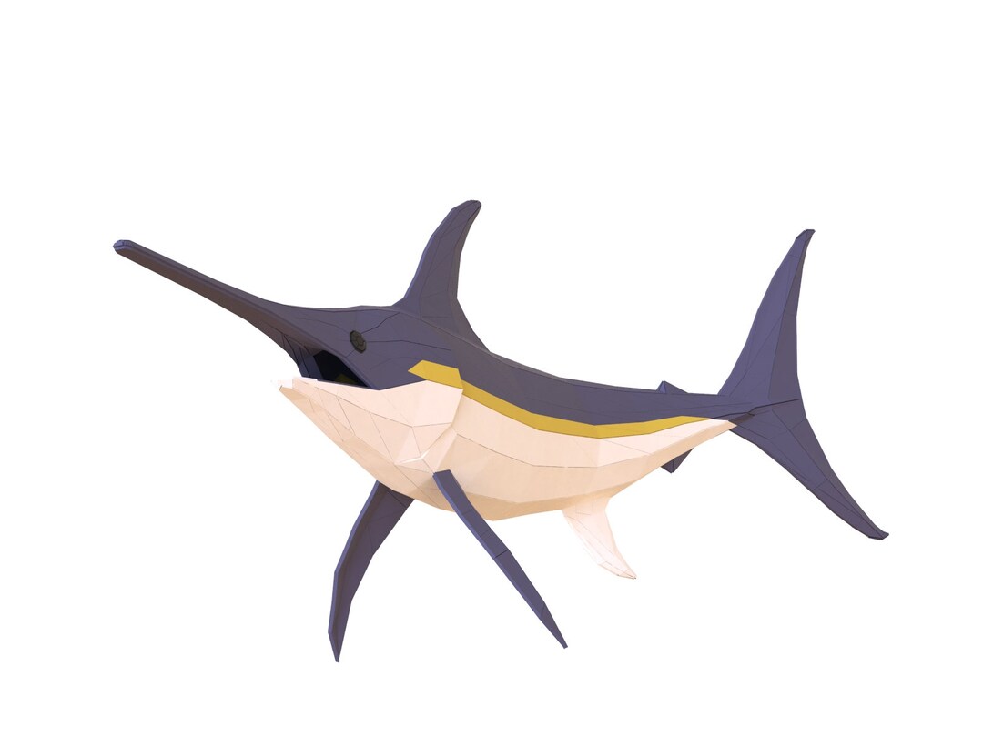 Swordfish Paper Sculpture,pre-cut DIY Papercraft Kit,handmade Sea ...