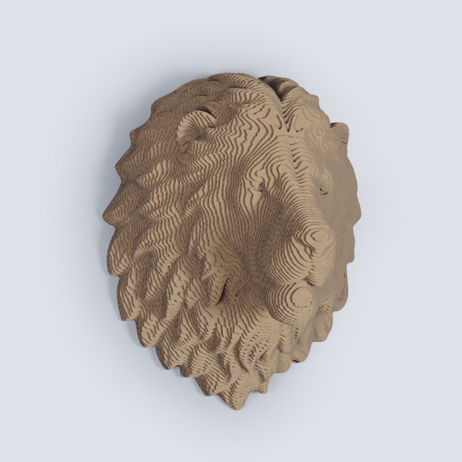 Lion Head Trophy Diy Cardboard Sculpture Diy Papercraft 3d Wall Art