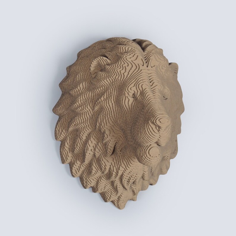 Lion Head Trophy - DIY Cardboard Sculpture, DIY Papercraft, 3D Wall Art ...