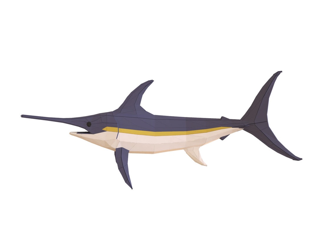 Swordfish Paper Sculpture,pre-cut DIY Papercraft Kit,handmade Sea ...