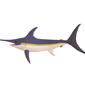 Swordfish Paper Sculpture,pre-cut DIY Papercraft Kit,handmade Sea ...