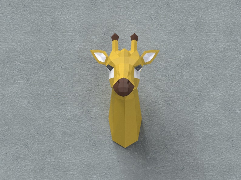 Giraffe Head Paper Sculpturepre-cut DIY Papercraft | Etsy