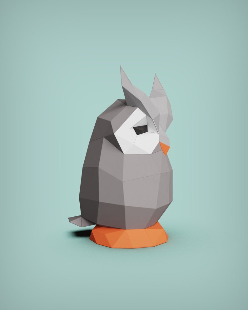 Owl Sculpture, Pre-cutting DIY Papercraft Kit, Multi-color Option，3d ...