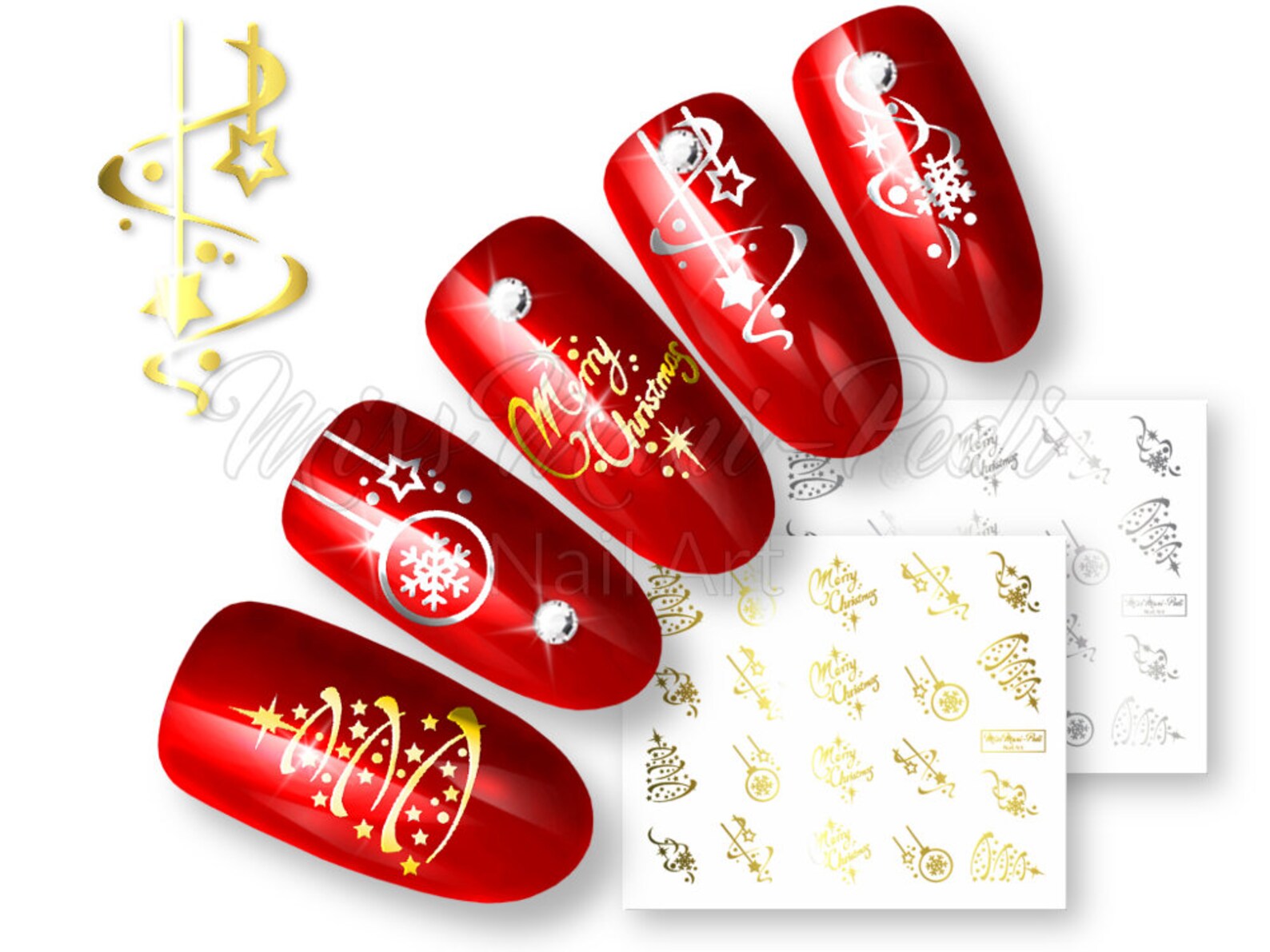 Christmas Nail Decals Water Decals Nail Stickers Xmas - Etsy