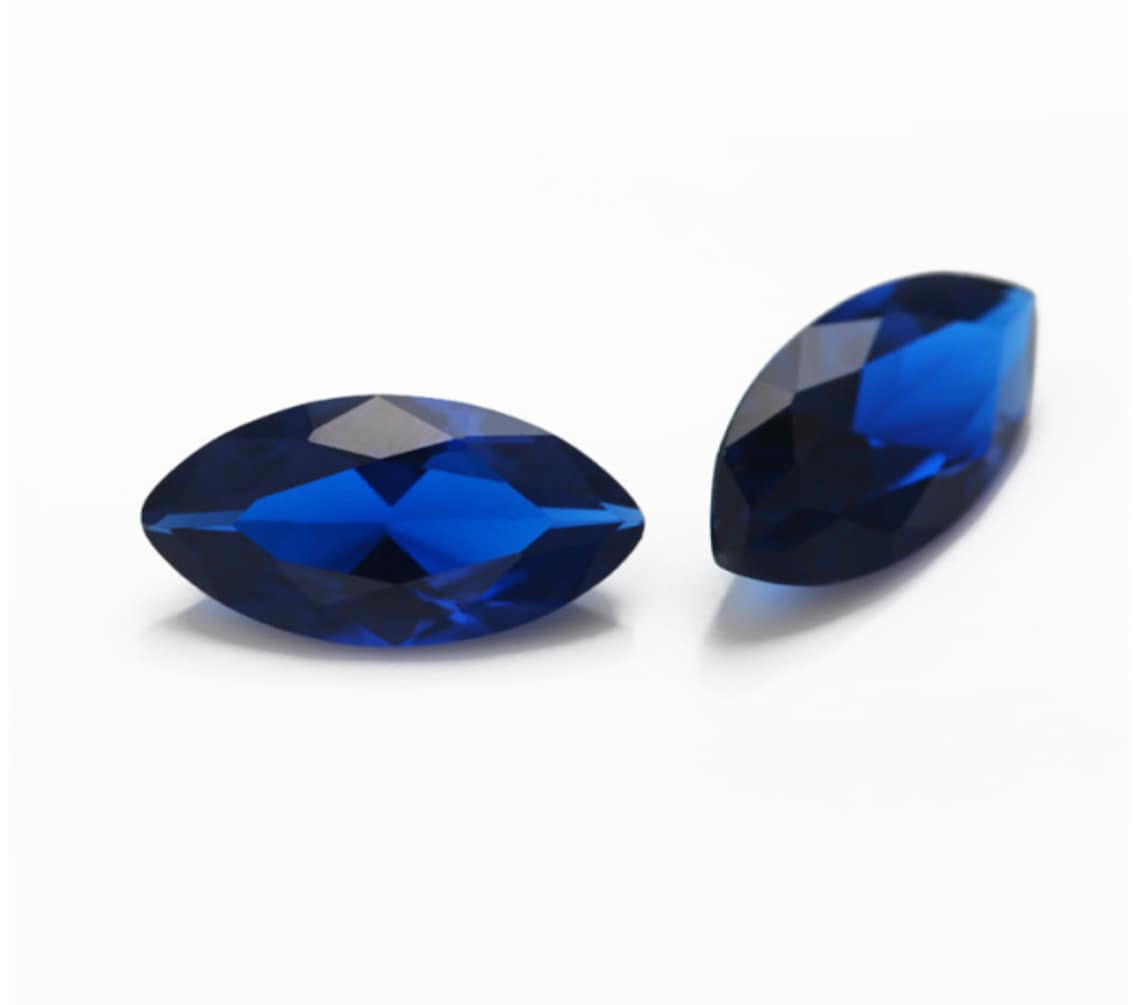 Lab Created Blue Spinel AAA Flame Fusion Marquise Faceted - Etsy