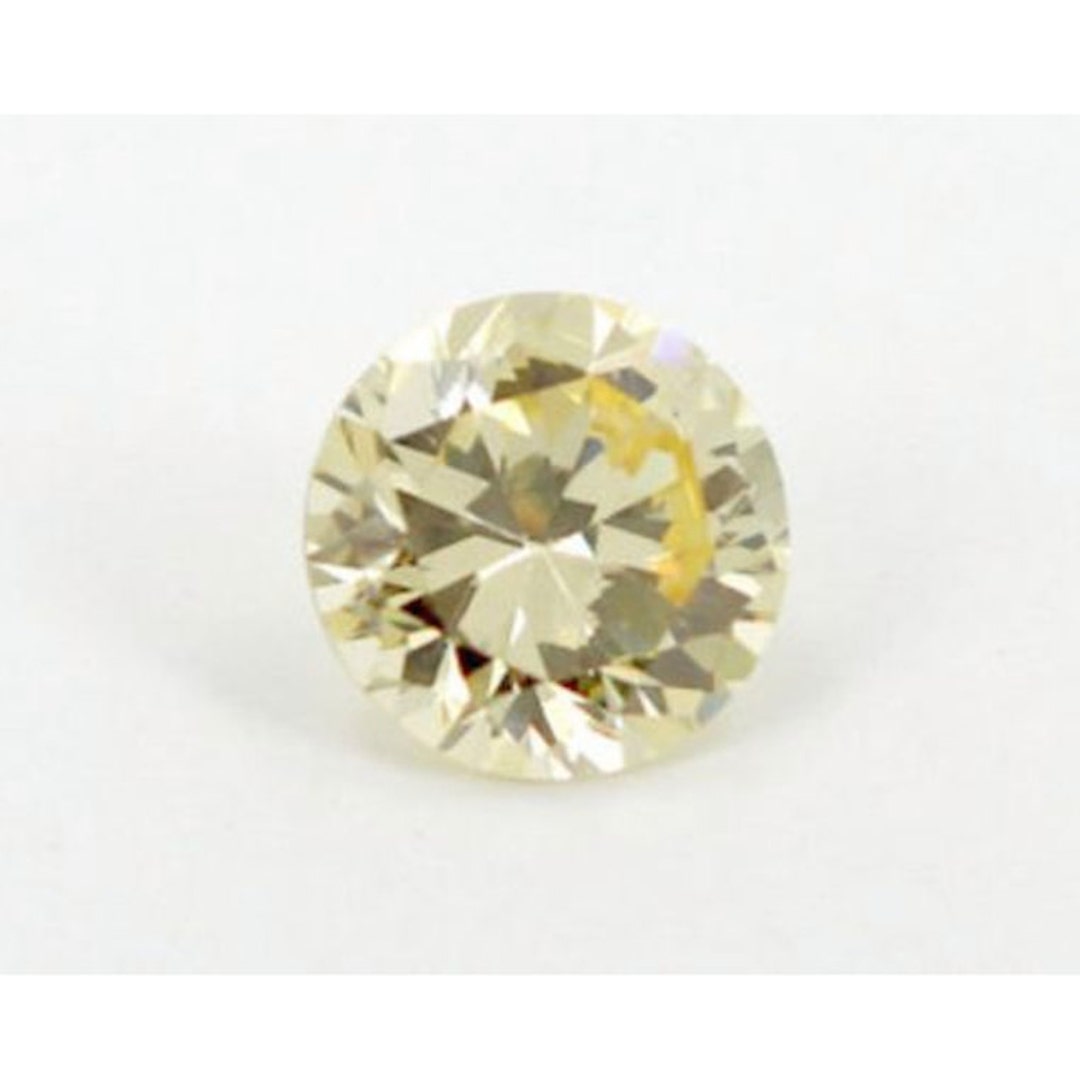 Light Canary Yellow CZ Diamond AAA Stones, Round Faceted Cubic Zirconia ...