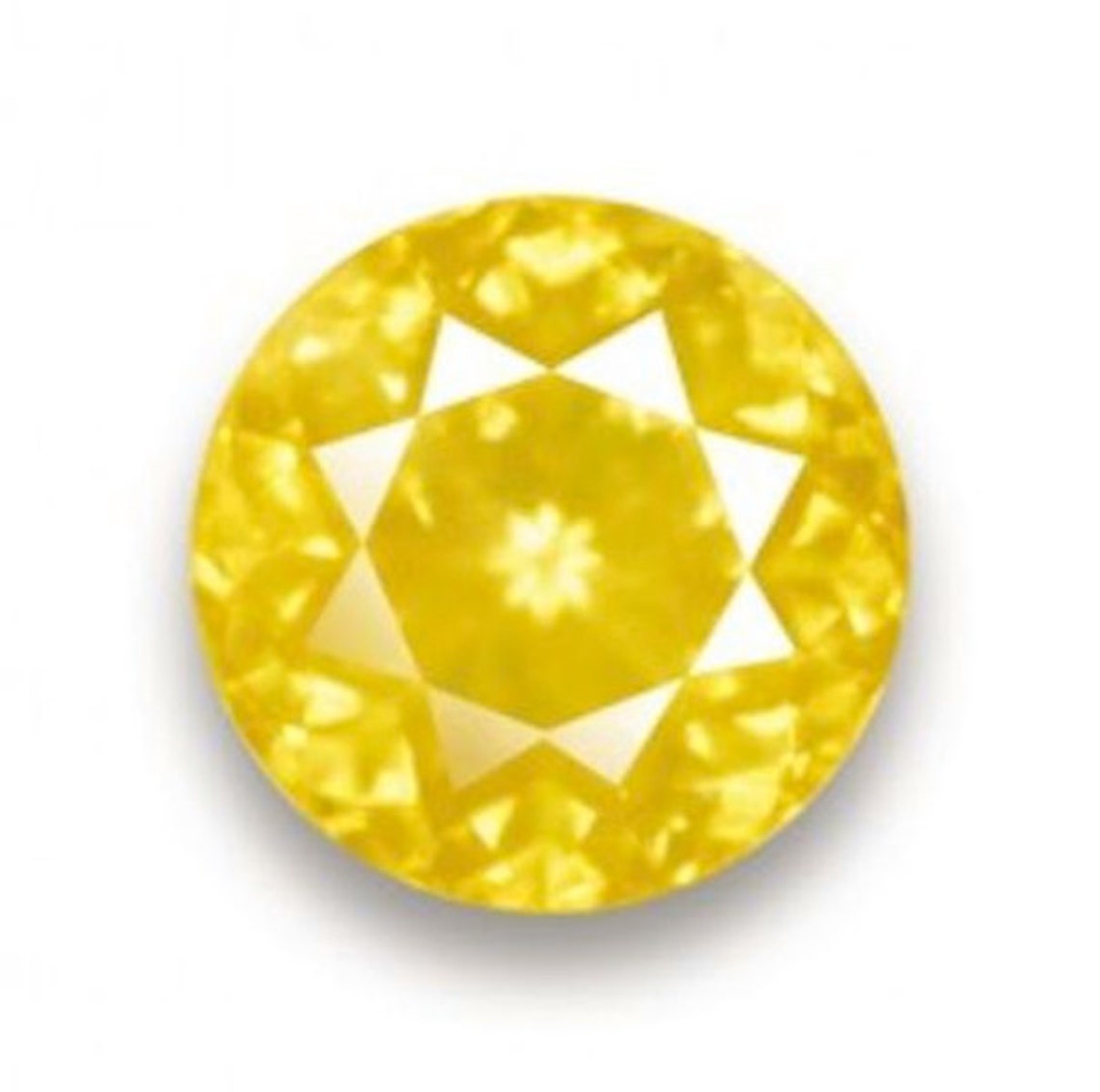 Natural Yellow Sapphire Round Faceted Diamond Cut Loose | Etsy