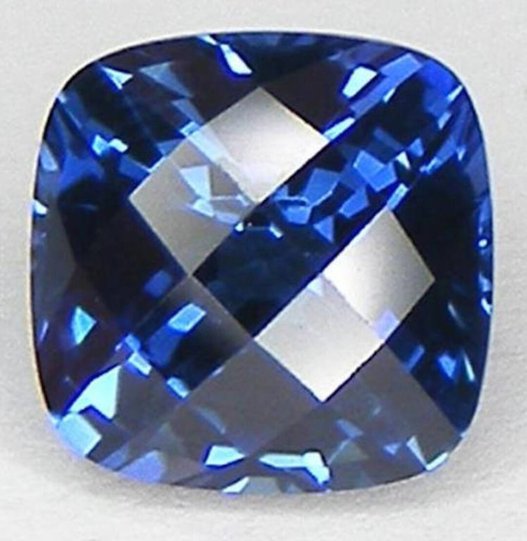 Nano Crystal Blue Color Cushion Checkerboard Faceted AAA Loose ...