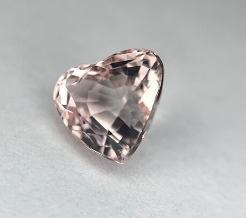 Loose Heart Faceted Peach Morganite Stone, Natural Morganite Gemstone ...