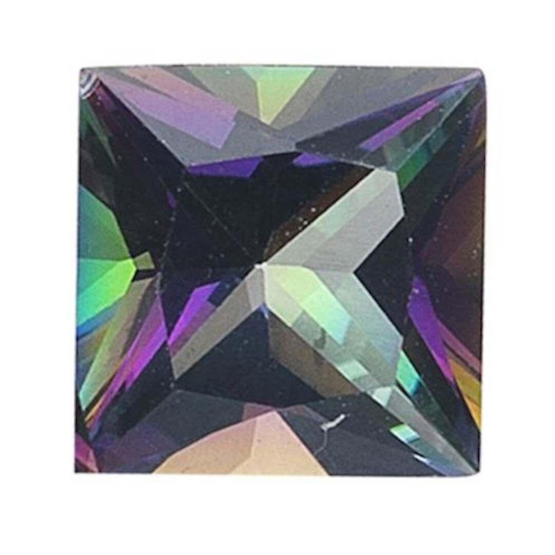Natural Mystic Green Topaz Gemstone, Princess Faceted Loose Topaz ...