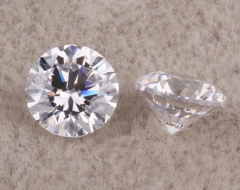 Grass Green CZ Diamond AAA Stones, Round Faceted Cubic Zirconia Crystal ...