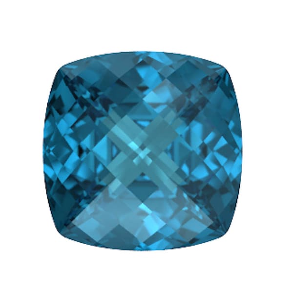 London Blue Topaz Loose Cushion Faceted, Topaz Gemstone for Jewelry - Etsy