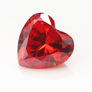 Orange CZ Diamond AAA Stones, Heart Faceted Cubic Zirconia Crystal ...